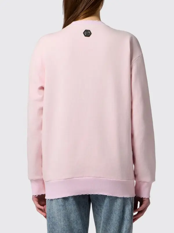 Philipp Plein Rhinestone Logo Cotton Sweatshirt