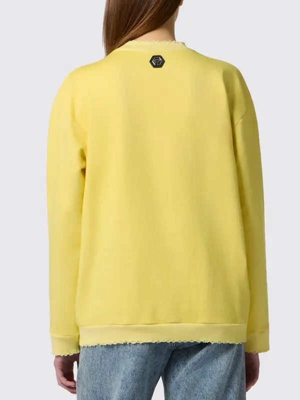 Philipp Plein Embellished Logo Cotton Crewneck Sweatshirt