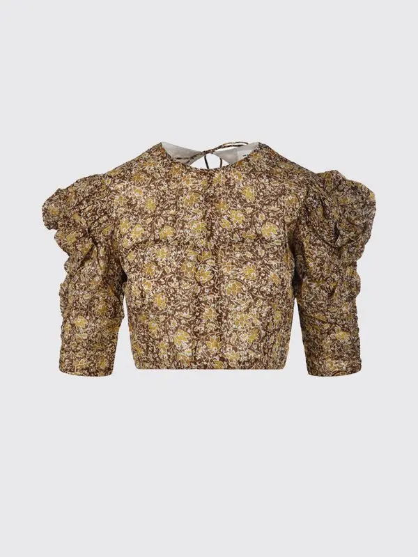 Isabel Marant Étoile Floral Cotton Cropped Top - Brown