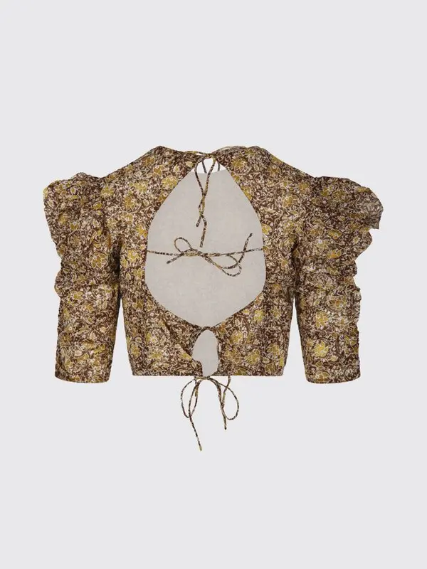 Isabel Marant Étoile Floral Cotton Cropped Top - Brown