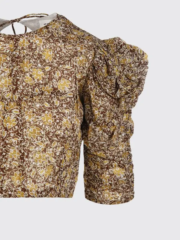 Isabel Marant Étoile Floral Cotton Cropped Top - Brown