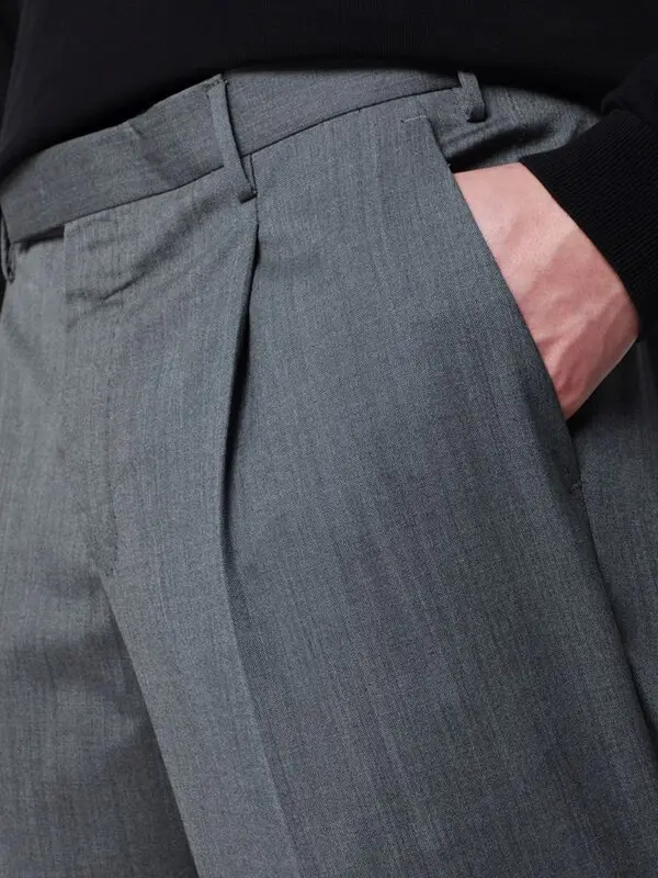 PT TORINO Wide-leg Sartorial Trousers In Pure Virgin Wool