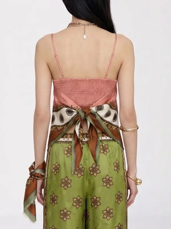 ALEMAIS Viscose Jacquard Ethnic Pattern Top