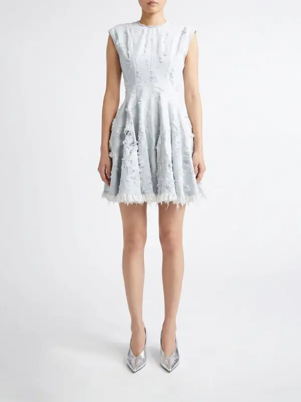 HAIKURE Sleeveless Worn-effect Cotton Denim Mini Dress