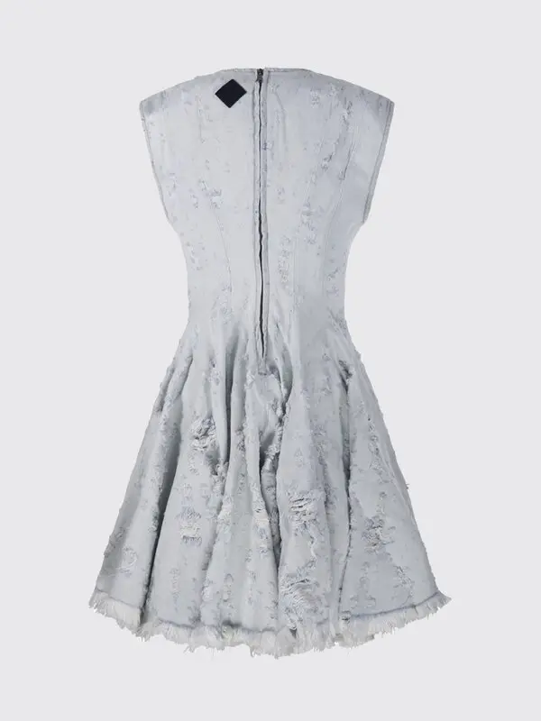 HAIKURE Sleeveless Worn-effect Cotton Denim Mini Dress
