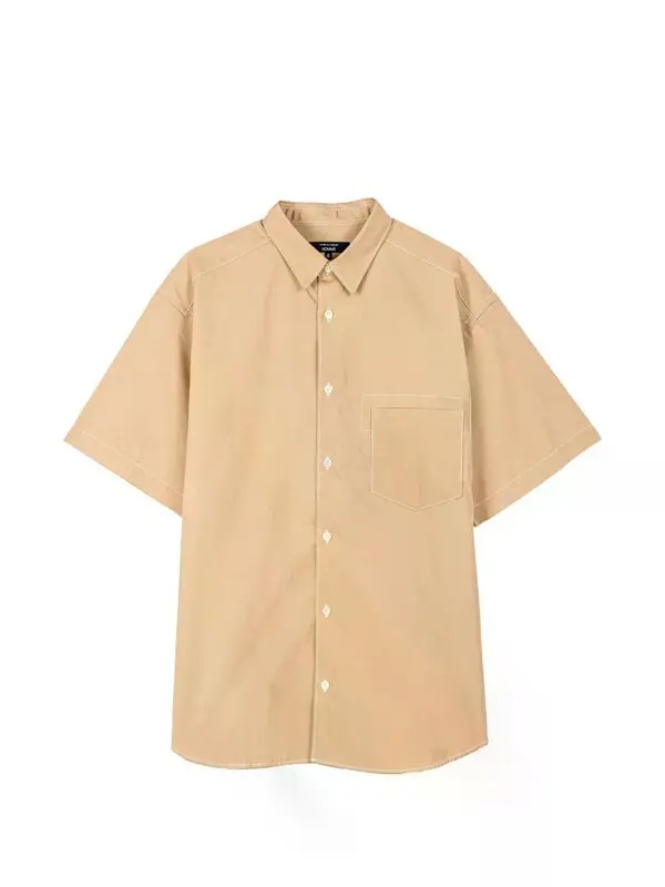 Comme Des Garçons Contrast-stitch Short-sleeve Shirt - Neutrals