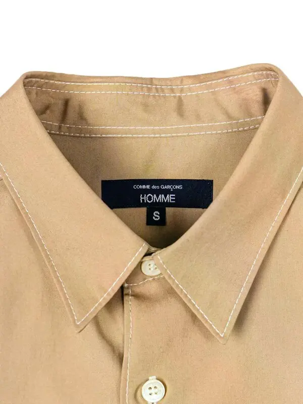 Comme Des Garçons Contrast-stitch Short-sleeve Shirt - Neutrals