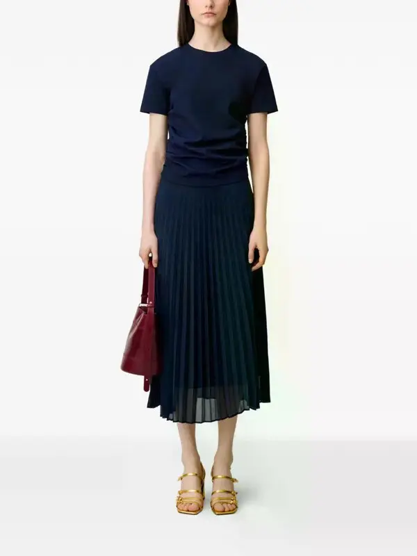 Claudie Pierlot Navy Trompe-l'œil Midi Dress