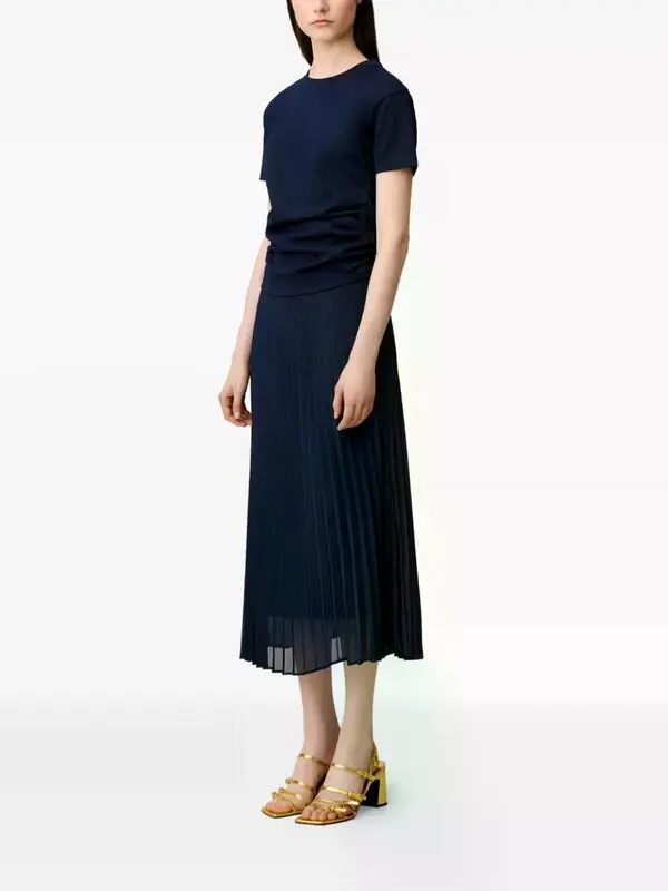 Claudie Pierlot Navy Trompe-l'œil Midi Dress