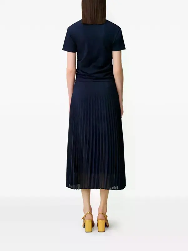 Claudie Pierlot Navy Trompe-l'œil Midi Dress
