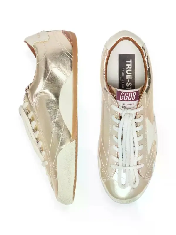 GOLDEN GOOSE True-star Metallic Leather Sneakers - Gold