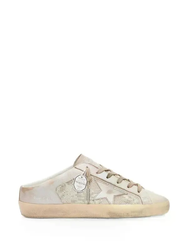 GOLDEN GOOSE Super-star Sabots Swarovski Crystal Embellished Sneakers - Neutrals