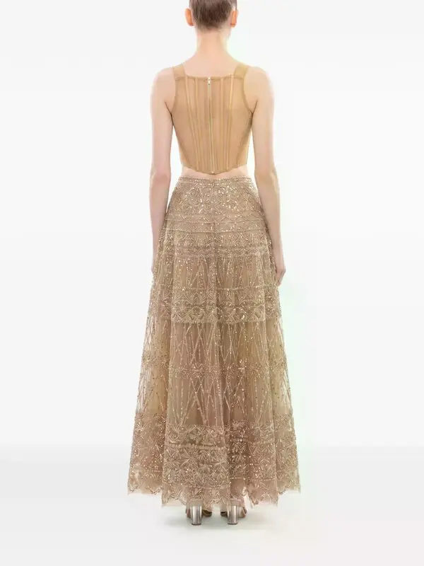 SAIID KOBEISY Beaded A-line Maxi Skirt