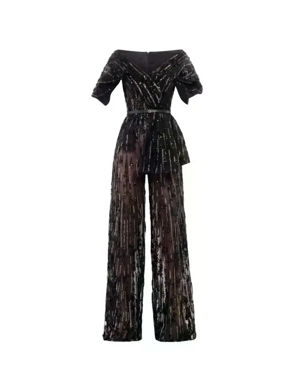 SAIID KOBEISY Sequin-embellished Jumpsuit - Black