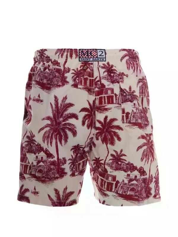 MC2 SAINT BARTH Toile De Jouy Swim Shorts - Neutrals