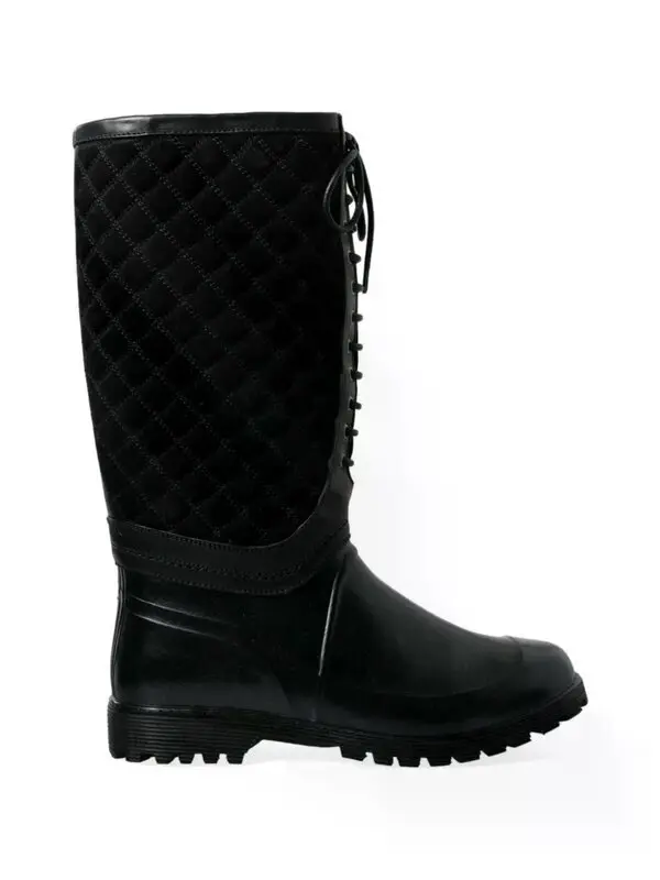 Dolce & Gabbana Chioggia Quilted Suede Lace-up Boots - Black