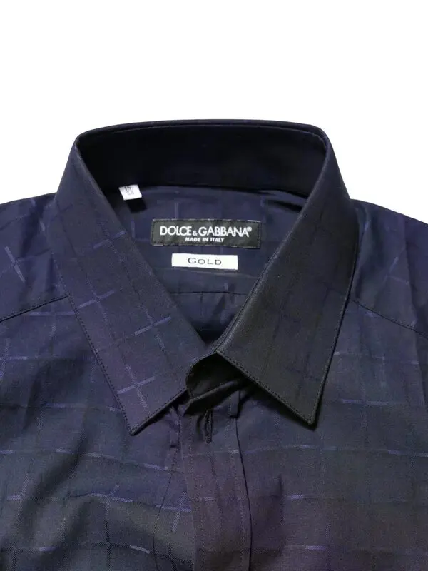 Dolce & Gabbana Gold Check-pattern Shirt