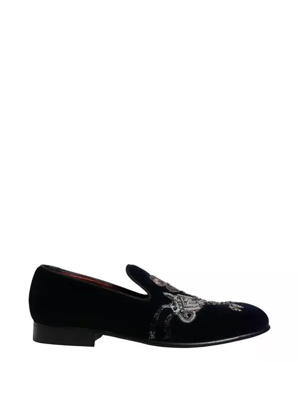Dolce & Gabbana Embroidered Velvet Loafers