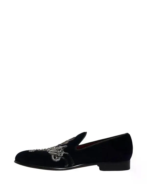 Dolce & Gabbana Embroidered Velvet Loafers