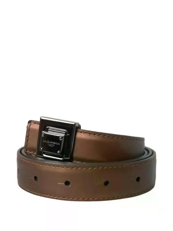Dolce & Gabbana Logo-plaque Leather Belt