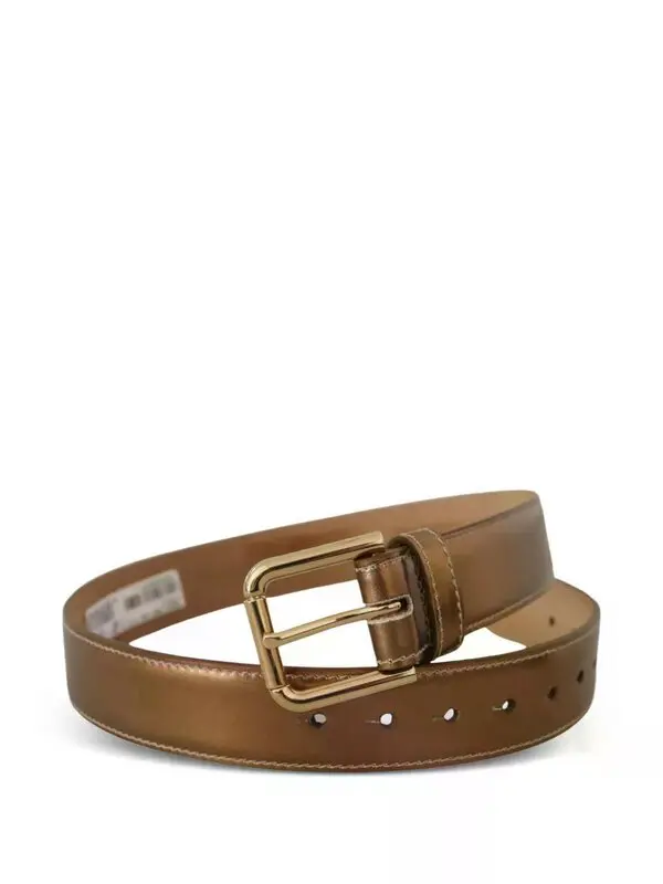Dolce & Gabbana Logo-engraved Buckle Belt - Brown