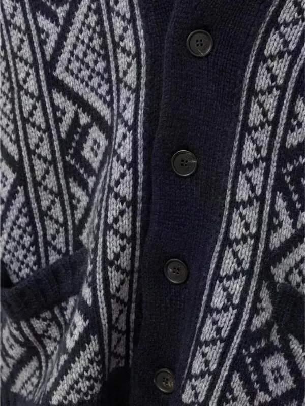 CRUCIANI Fair Isle Shawl-collar Cardigan