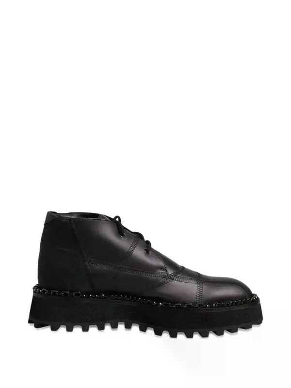 Dolce & Gabbana Quilted Chain-trim Biker Boots - Black