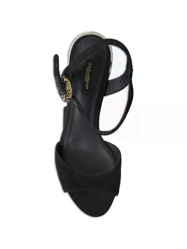 Dolce & Gabbana Crystal-embellished Mirror-effect Sandals