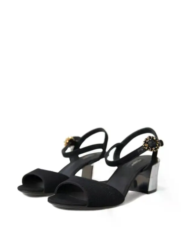 Dolce & Gabbana Crystal-embellished Mirror-effect Sandals