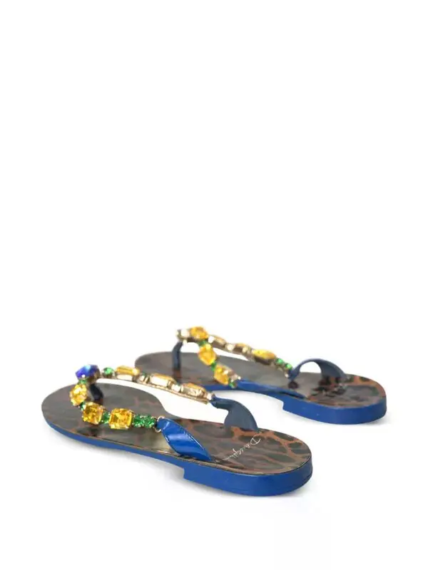 Dolce & Gabbana Gemstone-embellished Leopard-print Sandals