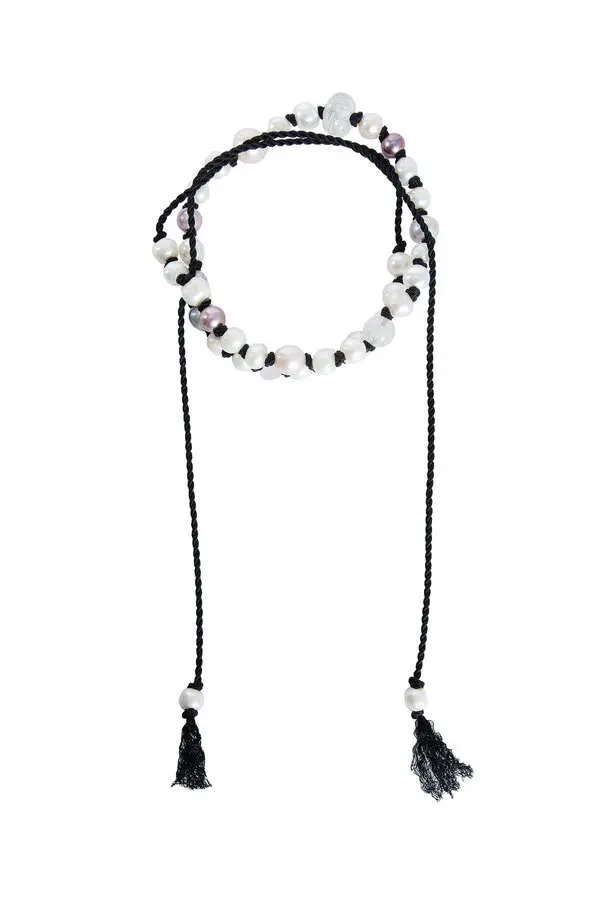 KUNDO Kiza Necklace With Pearls And Quartz - Black
