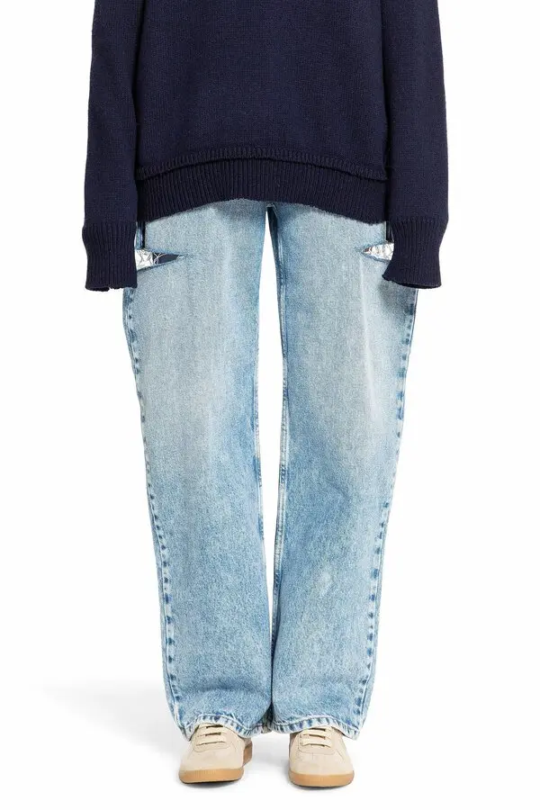 MAISON MARGIELA Denim Jeans With Slash Details - Blue