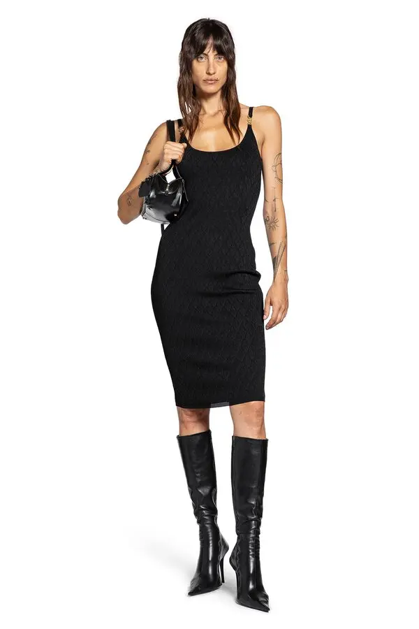 Versace Allover Jacquard Knit Mini Dress