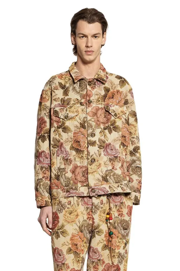 SONG FOR THE MUTE Floral Jacquard Worker Jacket