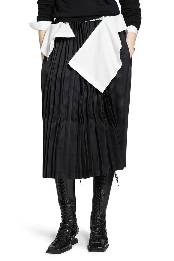 Comme Des Garçons Pleated Midi Skirt