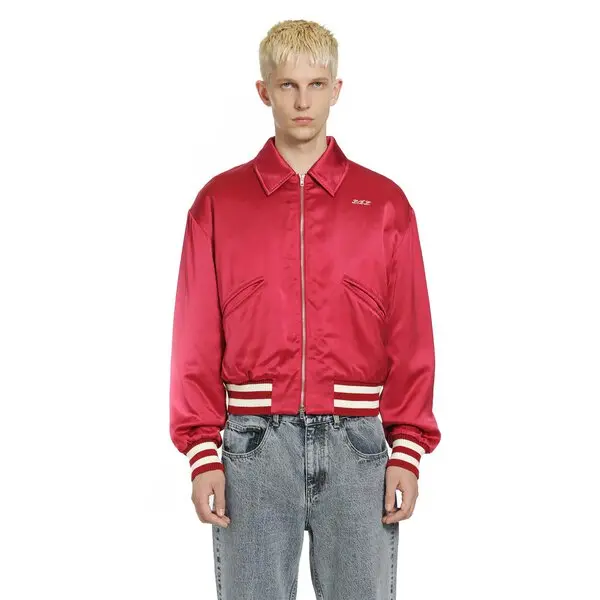SECOND / LAYER Satin Club Jacket - Red