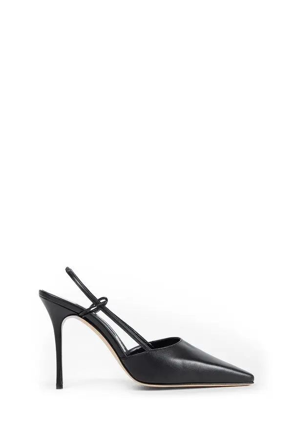 Manolo Blahnik Nappa Leather Pointed Toe Stiletto Slingback Pumps