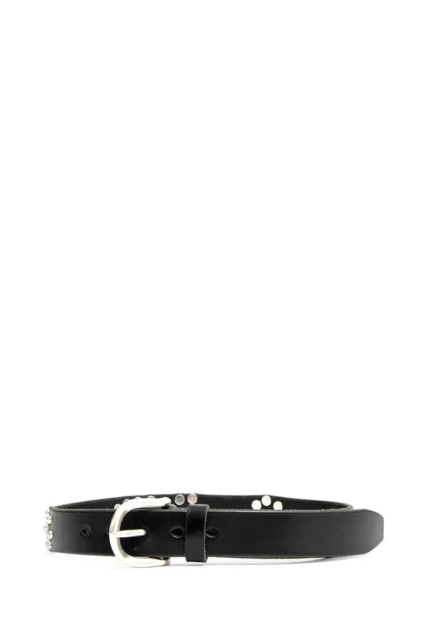 Our Legacy Reversible Star Fall Leather Belt - Black