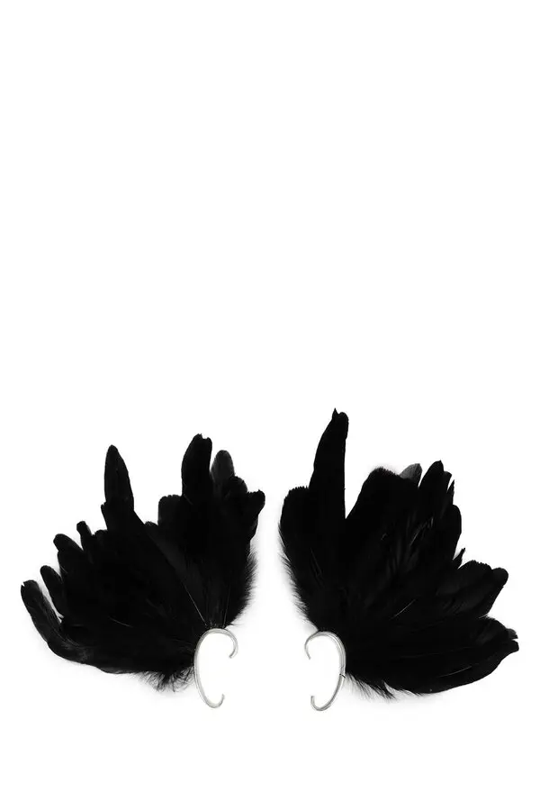 ANN DEMEULEMEESTER Tona Feather Ear Cuffs - Black