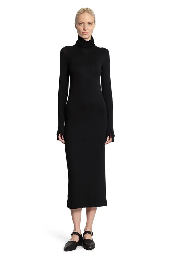 THOM KROM Turtleneck Dress With Hand Gaiters