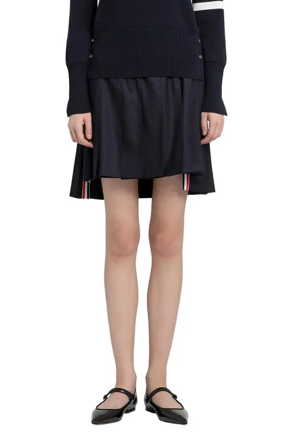 Thom Browne Super 120's Twill Pleated Mini Skirt