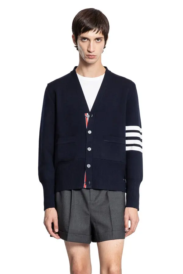 Thom Browne Milano Stitch 4-bar Cardigan - Blue
