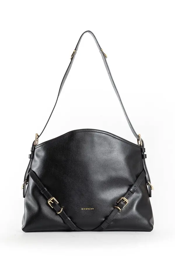 Givenchy Medium Voyou Bag In Shiny Leather - Black