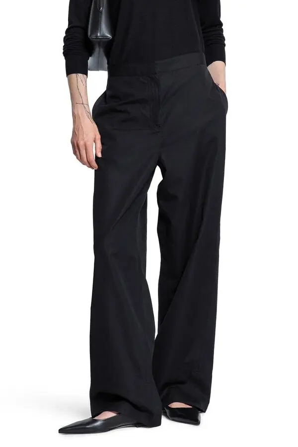 TOTEME Twisted Seam Trousers In Cotton Poplin - Black