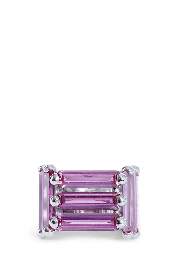 ALAN CROCETTI Pink Crystal Baguette Ring - Silver