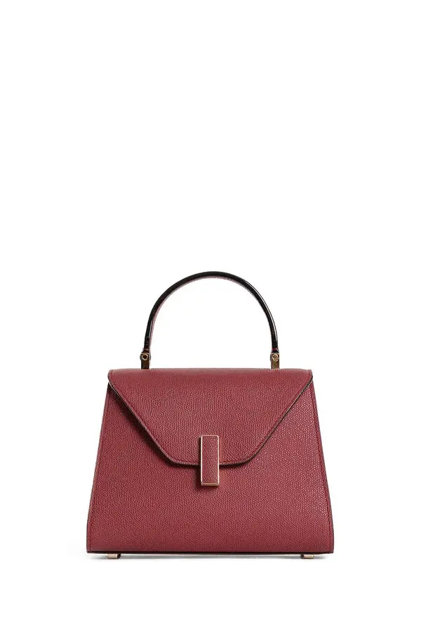 VALEXTRA Top Handle Bag With Signature Black Lacquered Costa Edges