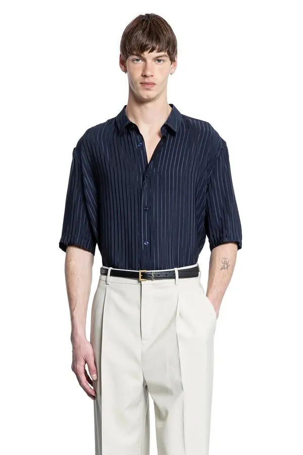 Saint Laurent Shirt In Striped Silk
