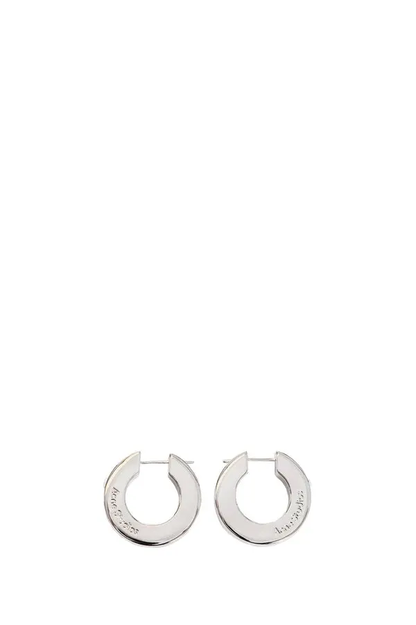 Acne Studios Crystal Hoop Earrings - Silver