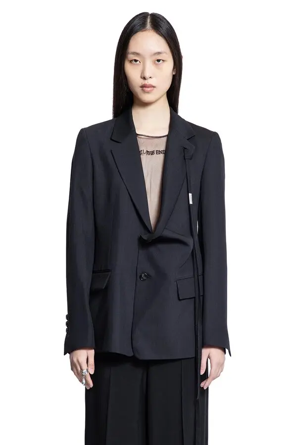 ANN DEMEULEMEESTER Asymmetrical Notched Lapel Blazer