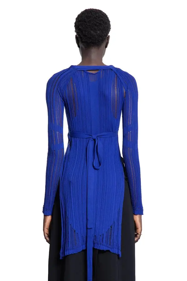 HALOS Asymmetrical Striped Knit Top